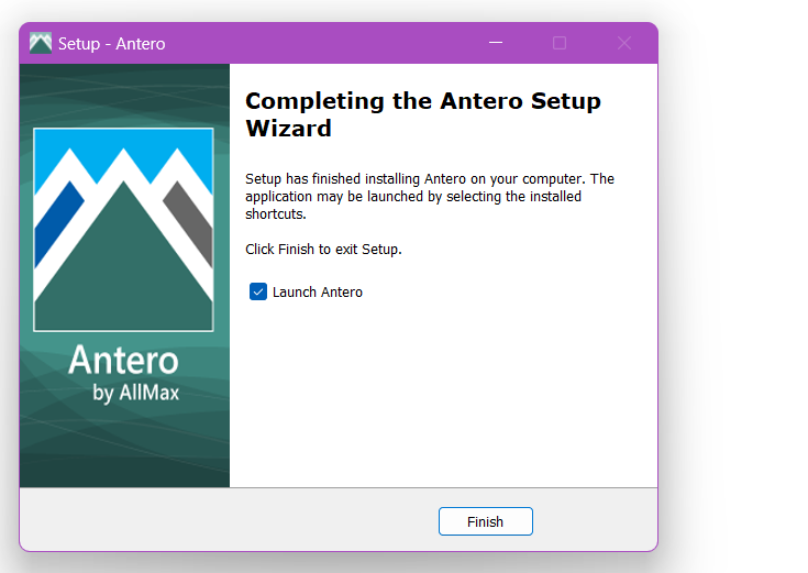 How do I install Antero, connect to an existing instance of SQL Server, and restore a support ...
