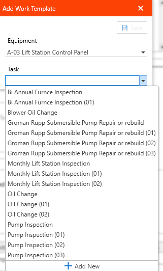Work Templates - Adding Work Templates